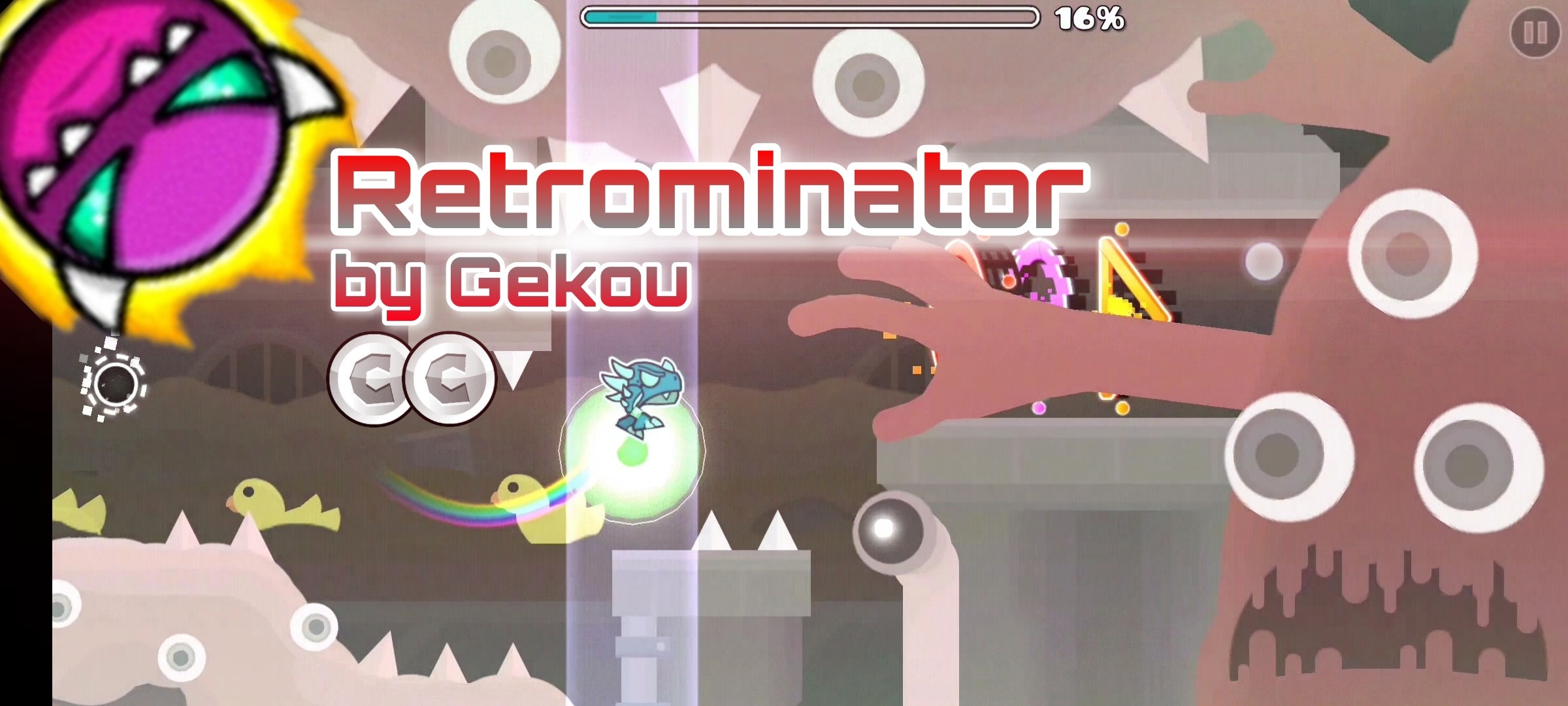 Retrominator by Gekou (Easy Demon) [2 coins] | Geometry Dash