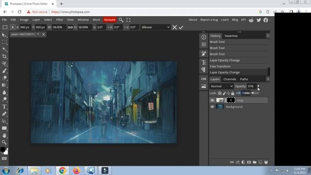 Girl in the Rain - Put your Photo into Anime background -Photopea ...