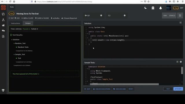 Code Wars C# 71: Moving Zeros to the End - смотреть видео онлайн от «Разработка JavaScript игр ...