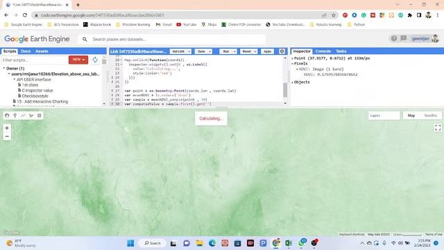🛑 Creating a Graphical User Interface with Google Earth Engine web application for NDVI analysis ...