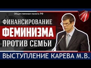 Финансирование феминизма против семьи. Карев М.В. Конференция "Мужской взгляд на народосбережение".