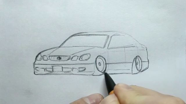 How to draw a LEXUS GS300 1998 / drawing a 3d car/ coloring toyota ...