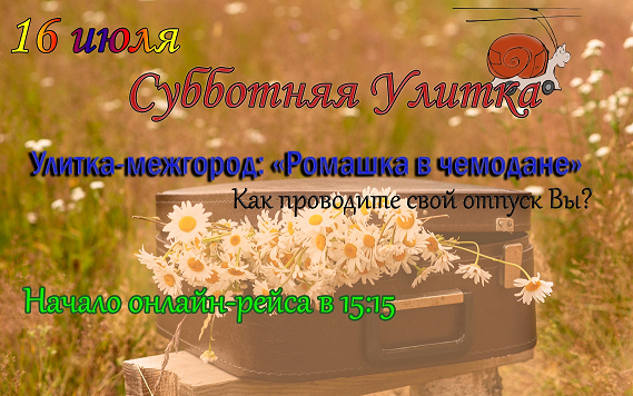 "Субботняя улитка - межгород" Рейс "Ромашка в чемодане"