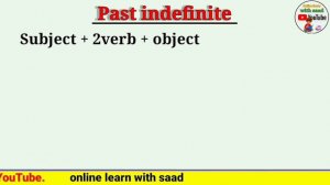 Past indefinite Tense Class 17 Learn Past indefinite tense with Examples in (Urdu & hindi) Improve