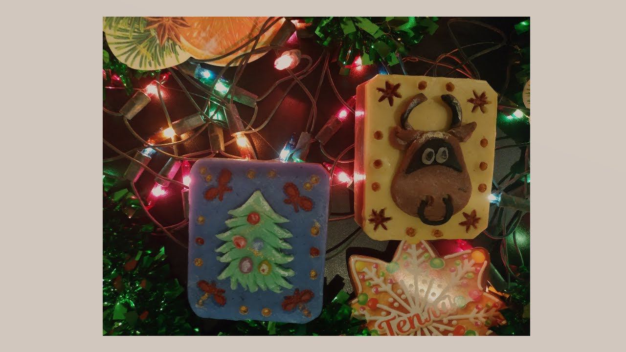 НОВОГОДНЕЕ ЦИКА-МЫЛО с нуля – ПОДАРОК на НОВЫЙ ГОД. Как украсить мыло. CICA-SOAP. Christmas Soap