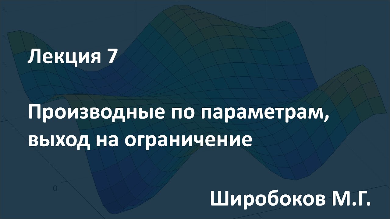 Лекция 7. Производные по параметрам, выход на ограничение. 09.04.2020