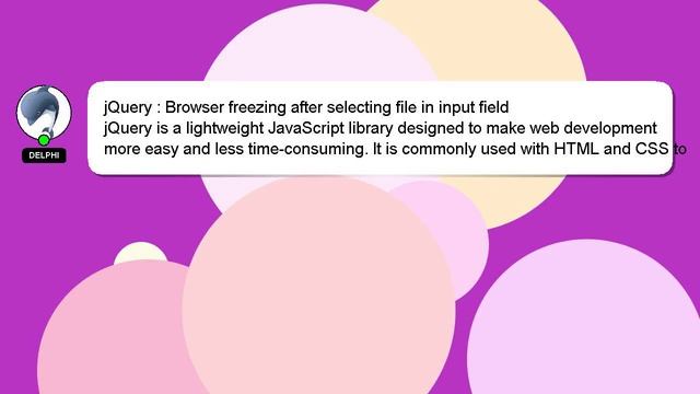 jQuery : Browser freezing after selecting file in input field - смотреть видео онлайн от ...