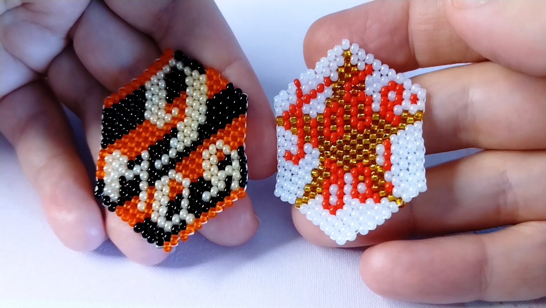 Мастер-класс. "Брелок 9 Мая". Кирпичное плетение. Часть 1