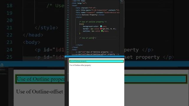 Use of outline property in CSS. #html #coding #newvideo