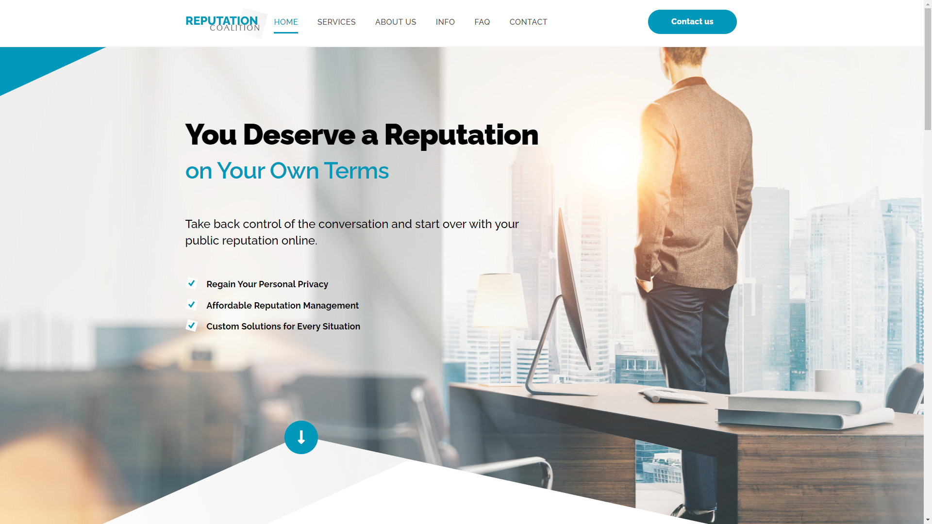 Корпоративный сайт «Reputation Coalition», краткий обзор
