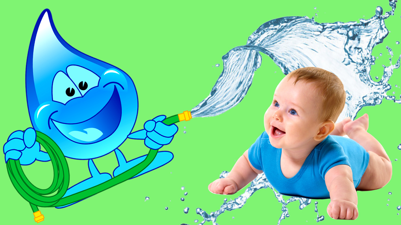 Милый ребенок Играет с водой - Смешные Детские видео.