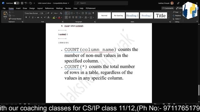 count(columnname) vs | count(*) | Mysql | Informatics Practices | – смотреть онлайн видео от ...