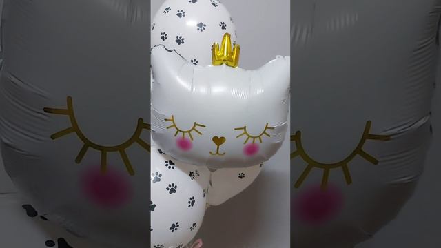 Шарики для девочки на день рождения.Кошка в короне воздушный шар #birthday #party #kyivballons #kyi