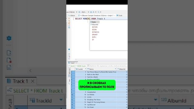 Функция MIN в SQL