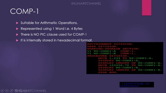 COBOL - | Wednesday talk on a new Topic - | USAGE Clause - DISPLAY COMP COMP-1 | COMP-2 | COMP-3 ...