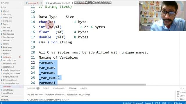 C Programming Variables And Data Types के बारे में समझे Data Types And Variables Char Int Float