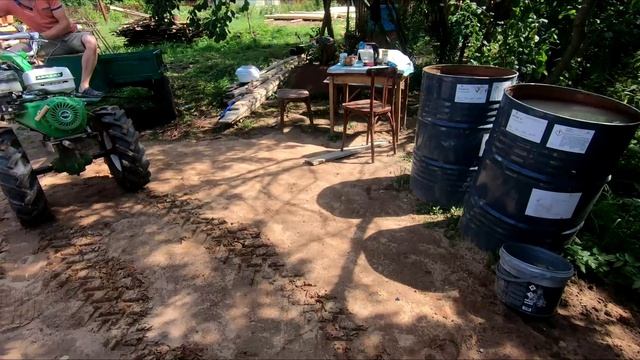 Возим брёвна на мотоблоке