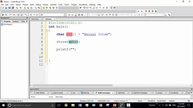 C programming Bangla Tutorial 5 | 191 : String | String reverse using strrev() – смотреть онлайн ...
