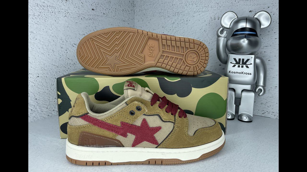 Кроссовки Bape Sk8 Sta Low 'Wheat Red'