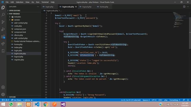 Part 8- PHP Firebase Crash Course: How to make sign in/login with firebase authentication using ...