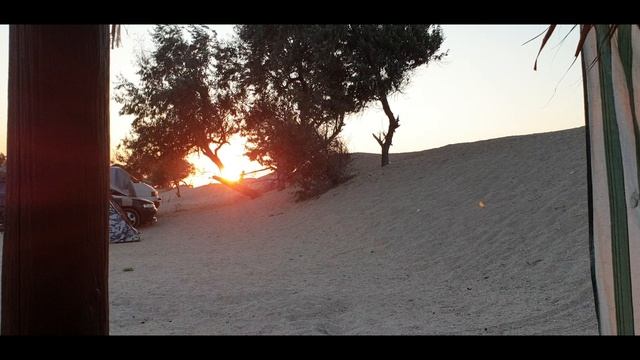 Закат на азовском море. Кемпинг возле центрального пляжа.Голубицкая