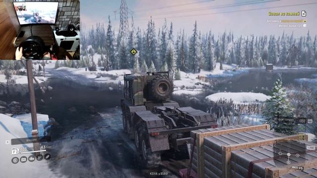 SnowRunner везу металл балки