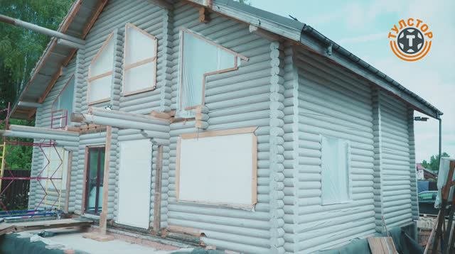 Подъем дома из оцилиндрованного бревна с применением крепежных технологий Евротек. Часть 1