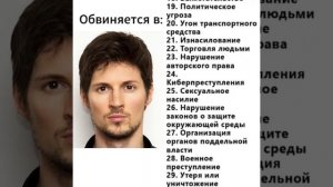 Франция объявила полный список обвинений Дурову.