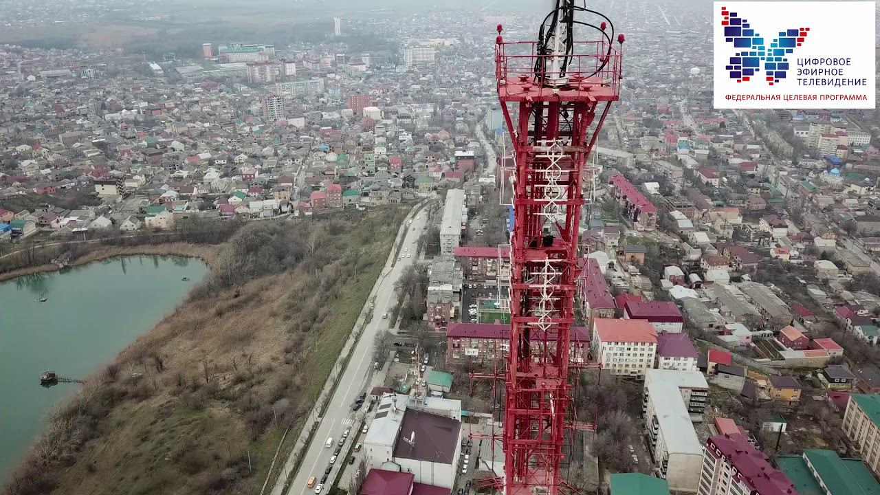 Телебашня в Махачкале с высоты птичьего полета