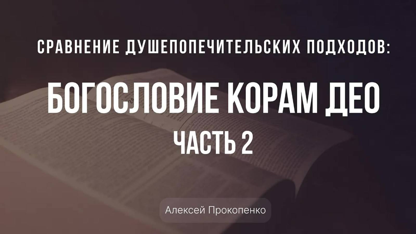 Сравнение душепопечительских подходов ｜ Часть 4 ｜ Алексей Прокопенко