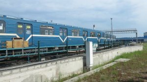 Метропоезд на территории электродепо "Южное" (Санкт-Петербург)