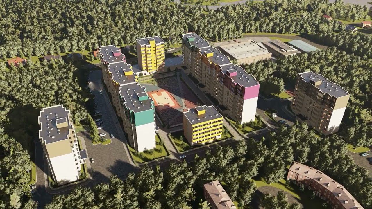 Визуализация жилого комплекса, анимация жилого комплекса, 3д видео ЖК РСИ ГРУПП, ЖК МОЗАЙКА