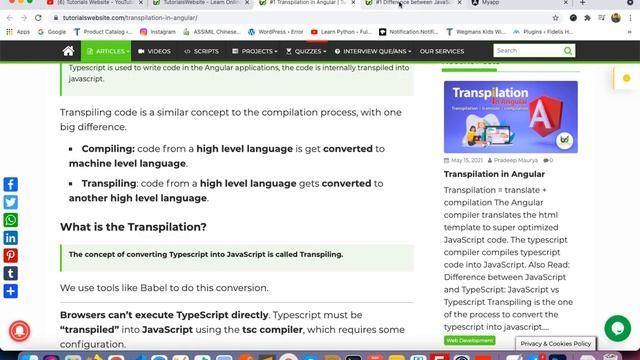 Transpilation in Angular | Transpiler vs Compiler | Angular 10 or 11 Tutorials in Hindi | Part ...