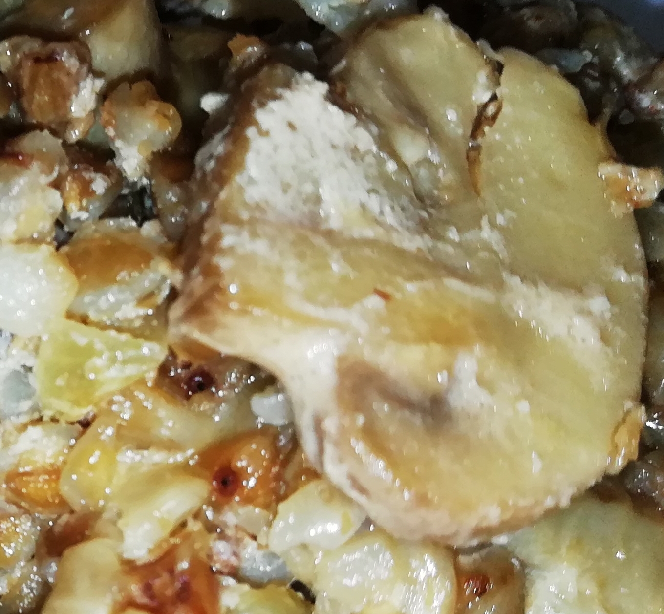 Гречка с сыром и грибами.