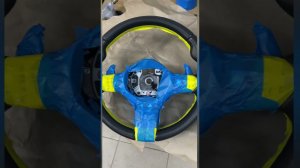 Покраска руля и реставрация пореза на коже для BMW X5 m