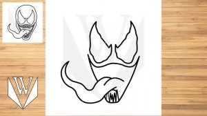 Как рисовать Venom Шаг за шагом, легко для детей и начинающих. Учебник по рисованию.