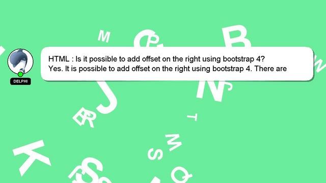 HTML : Is it possible to add offset on the right using bootstrap 4 | – смотреть онлайн видео от ...