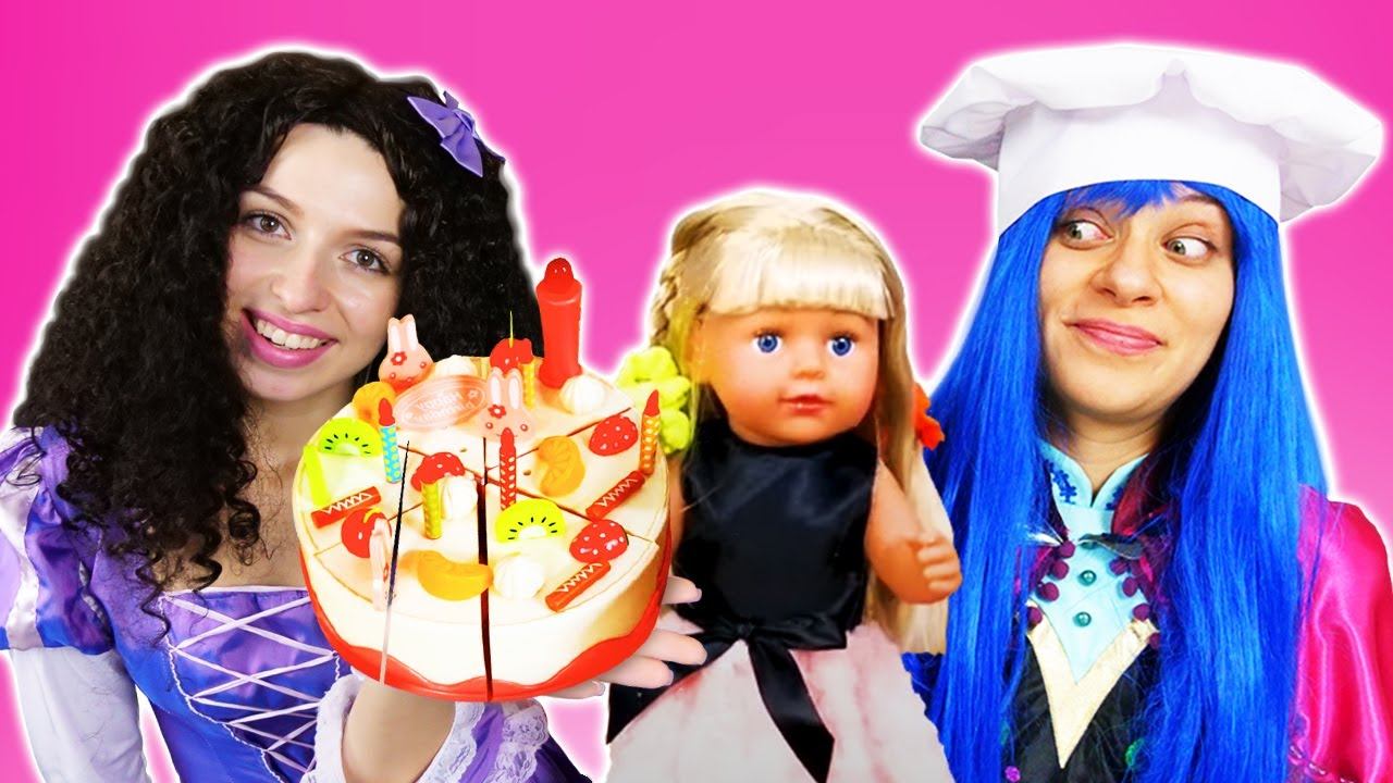 Смешные видео – Принцессы Диснея и кукла Беби Бон готовят вкусняшки! - Сборник видео игры одевалки.
