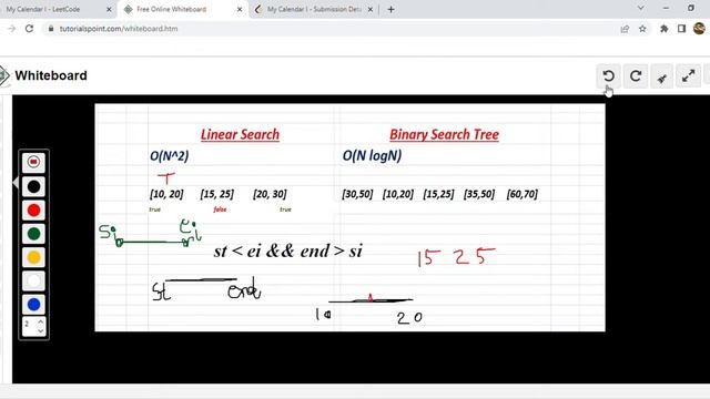 Leetcode 729 My Calendar I Binary Search Tree Codeexplanation 3950
