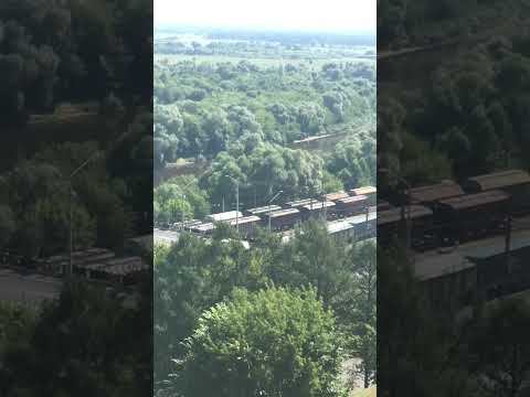 Товарный поезд и мост во Владимире #shorts