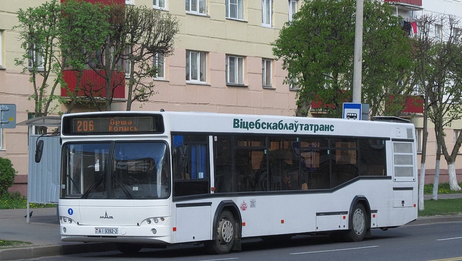 Автобус Орши МАЗ 103.465 АВ 9106-2 Маршрут 206 АВ Орша - Копысь