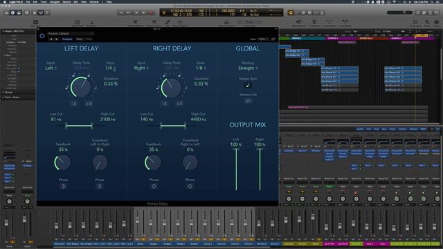 Logic Pro X - Pop/Rock Mixing - PART 15 - Stereo Delay Plug-in on Vocals & Guitar Solo