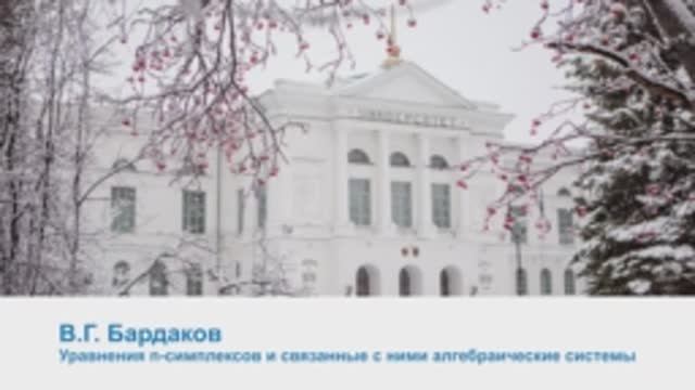 В.Г. Бардаков Уравнения n-симплексов и связанные с ними алгебраические системы