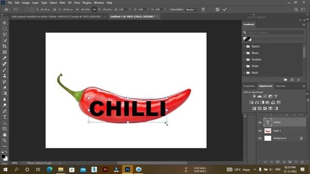 Photo Manipulation | Chilly Text Effect In Photoshop I Mirchi (Chilli ...