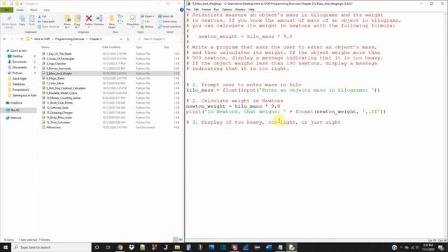 Starting Out With Python - Chapter 3 Exercise 5: Mass And Weight – смотреть онлайн видео от ...
