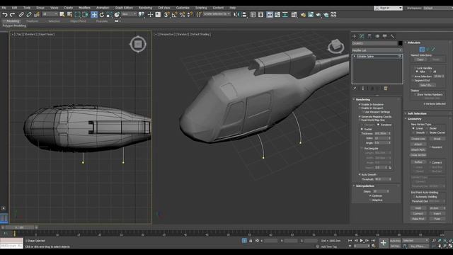 Modeling Helicopter Eurocopter AS350 3ds max tutorial part - 3