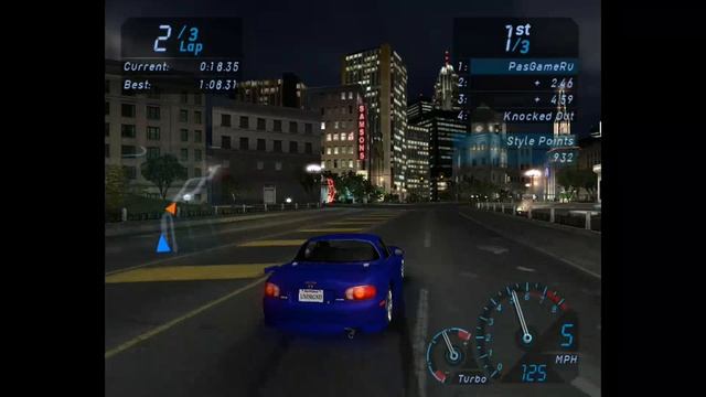 NFS Underground - Гонка 12 - Knockout - Olympic Square Reverse (без комментариев)