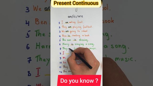 present continuous - am, is, are/ learn english