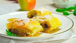 Яблочный штрудель из теста фило