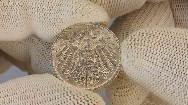 Германия 1 марка, 1915 года отметка монетного двора F   Штутгарт.